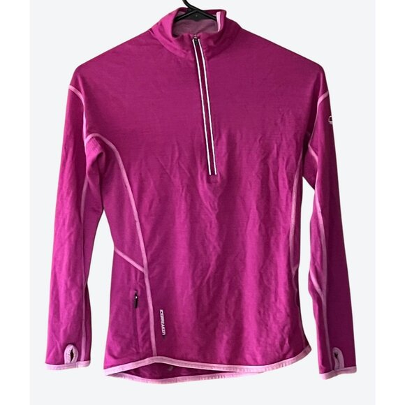 Icebreaker | Tops | Icebreaker Gt 20 Lightweight Womens Dark Pink 4 Zip ...